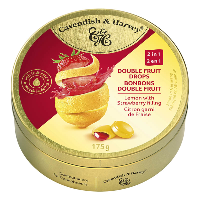 Cavendish & Harvey Lemon with Strawberry Filling Double Fruit Drops [9 ...